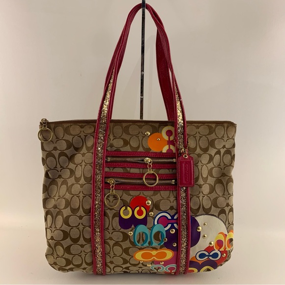 Coach | Bags | Coach Signature Multicolor Tote Bag | Poshmark
